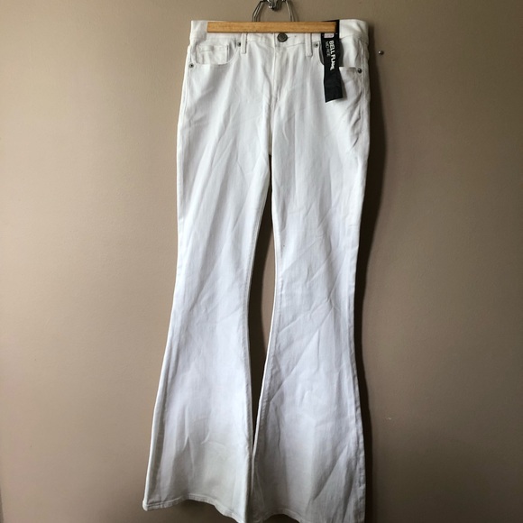 Express | Pants & Jumpsuits | Nwt Express White Bell Flare Midrise ...
